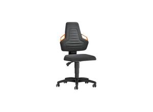4016849644127 - Arbeitsdrehstuhl Rollen Supertec schwarz Griffe orange