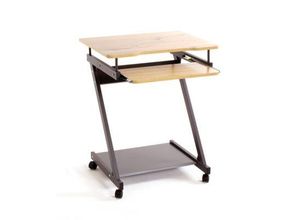 4001070229625 - Computerwagen HAKU 3 Ablageflächen bis 15 kg 4 Rollen B 600 x T 490 x H 760 mm Stahl Holz anthrazit helles Eiche-Dekor