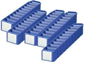 4250510884386 - Sparset Regalkasten RK 521 für Regaltiefe 500 mm Polystyrol blau 5 Stück