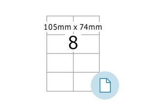 4008705581059 - Blattetiketten HERMA 58105 permanenthaftend besonders stark haftend wetterfest bedruckbar B 105 x H 74 mm PE-Folie weiß 2000 Stück 250 Blatt