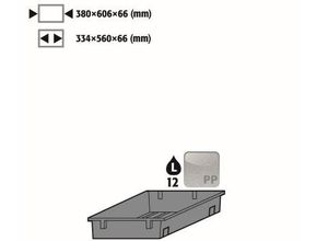 4250101109041 - Einlegewanne für asecos Sicherheitsschränke der S90 Serie Polypropylen natur B 364 x T 606 x H 66 mm 12 l