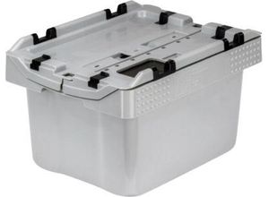 4052886478592 - Altbatterie-Sammelbox CEMO Volumen 16 l bis zu 25 kg UV-stabil stapelbar wiederverwendbar B 400 x T 300 x H 240 mm HDPE grau