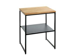 4001070373373 - Beistelltisch Stahlrohr pulverbeschichtet Eiche geölt B 450 x T 350 x H 600 mm schwarz Eiche