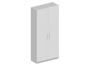 4051273728487 - Genius Garderobenschrank TETRIS SOLID 6 Ordnerhöhen 1 Fachboden Kleiderstange abschließbar B 1000 x T 412 x H 2239 mm weißalu weiß