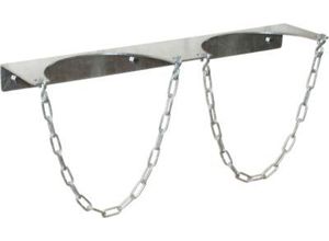 4052462062955 - BAUER Gasflaschen-Wandhalterung GWH 230-II Platz für 2 Gasflaschen bis ø 230 mm L 600 x B 135 x H 50 mm feuerverzinkt mit Kettensicherung