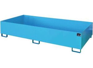 4052462030701 - eurokraft pro Regal-Bodenwanne 1000 l Auffangvolumen LxBxH 2650 x 1300 x 435 mm ohne Gitterrost blau lackiert