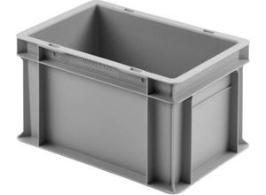 4026698027972 - Ringoplast Kunststoffkasten Serie Unista S175 geschlossene Griffmulde glatter Boden L 300 x B 200 x H 175 mm grau