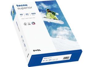 4011211074595 - Kopierpapier tecno superior DIN A4 90 g m² hochweiß 1 Karton = 5 x 500 Blatt