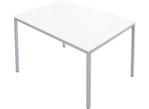 4251898823356 - Pure Stahlrohrtisch Rechteck Quadratrohrfuß B 1200 x T 800 x H 720 mm weiß weißaluminium