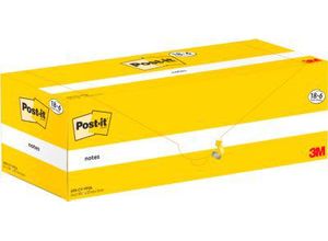 4064035128081 - Post-it® Haftnotizen Notes 655-CY-VP24 B 127 x T 76 mm PEFC®-Papier gelb 18 + 6 Blöcke gratis 100 Blatt Block