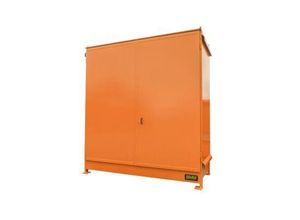 4052462054769 - Regalcontainer BAUER CEN 29-2 IBC Stahl Doppelflügeltor B 3175 x T 1500 x H 3465 mm orange