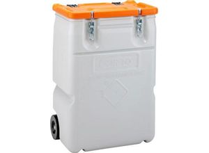 4052886441831 - Mobil-Box CEMO Volumen 170 l für feste Gefahrstoffgüter Verpackungsgruppe II und III konform mit ADR RID IMDG Code Klappdeckel PE grau orange