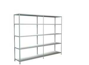 4004514122407 - Steckregal Stecksystem Grund- und Anbauregal Regale Metall weiß 2000x2400x500 mm 10 Böden Gr B H T 240 cm x 200 cm x 50 cm weiß Werkstatt-Regale