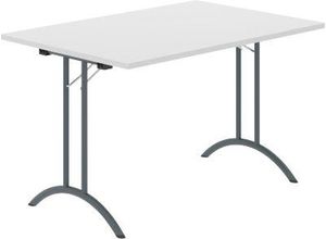 8697837516402 - Select Klapptisch Rechteck Doppel-T-Fußgestell Spezial-Klappbeschlag & Bodenausgleich B 1200 x T 800 x H 720 mm lichtgrau anthrazit
