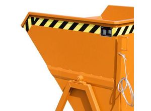 4052462044500 - Späne-Kippmulde Bauer SKS 550 Stahl orange B 1250 x T 1200 x H 1170 mm 550 l bis 1000 kg Rollen Ablasshahn Manuelle Kippvorrichtung