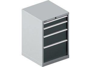 4051273654021 - Select Schubladenschrank 27-27 4 Schübe bis 75 kg B 564 x T 572 x H 850 mm anthrazitgrau weißaluminium