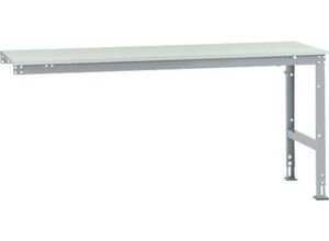 4045916072938 - AU61119006 Arbeits-Anbautisch UNIVERSAL Standard mit Melaminplatte BxTxH = 2000 x 800 x 760-870 mm Alusilber