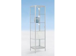 4260222862244 - Standvitrine BST Brandschutzklasse B1 5 Fächer abschließbare Flügeltür B 500 x T 500 x H 1950 mm Aluminium Glas silber