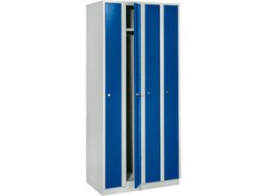 4250618221069 - Raumspargarderobe Abteilbreite 200 mm abschließbar 4 Abteile enzianblau