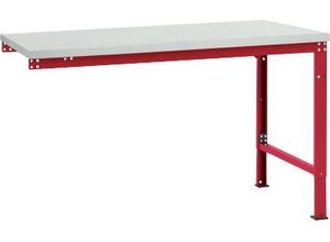 4045916150681 - AU80613003 Arbeits-Anbautisch UNIVERSAL Spezial mit Melaminplatte BxTxH = 1500 x 1000 x 722-1022 mm Rubin-Rot
