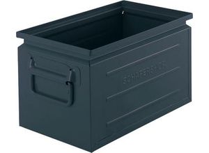 8697837516341 - Select Stapelbox Volumen 134 l 80 kg Faltgriffe L 375 x B 207 x H 201 mm Stahlblech grau blau RAL 5008