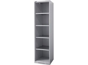 4051273790989 - Genius Regalschrank FS 5 OH 4 höhenverstellbare Fachböden bis 250 kg B 545 x T 420 x H 1950 mm Stahl weißaluminium RAL 9006