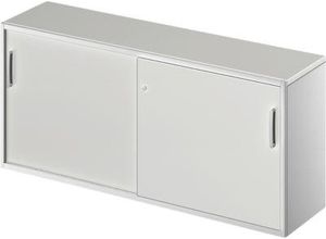 4051273737281 - Genius Beistellschrank TETRIS SOLID 2 OH in Schreibtischhöhe B 1600 mm 25 mm Abdeckplatte lichtgrau weißalu