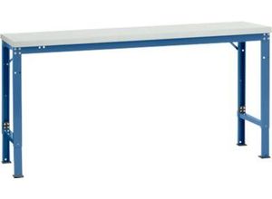 4045916140200 - AU70875007 Arbeits-Grundtisch UNIVERSAL Spezial mit Kunststoffplatte BxTxH = 1750x800x722-1022 mm Brillantblau (RAL 5007)