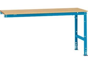 4045916105766 - AU60855012 Arbeits-Anbautisch UNIVERSAL Standard mit Multiplexplatte BxTxH = 1750 x 800 x 760-870 mm Licht-Blau (RAL 5012)