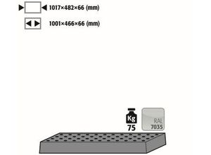 4250101186721 - Lochblecheinsatz Standard für asecos Sicherheitsschränke der Q30 Q90 und S90 Serie Stahlblech lichtgrau B 1017 x T 482 x H 66 mm bis 75 kg