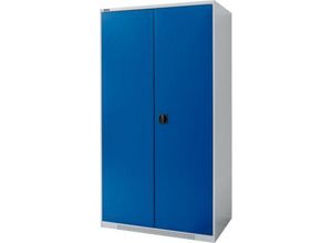 4051273769435 - Genius Flügeltürenschrank FS Stahl mit Belüftungslöchern B 1055 x T 620 x H 1950 mm 5 OH Weißalu Enzianblau bis 500 kg