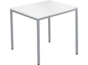 4251898823318 - Pure Stahlrohrtisch Rechteck Quadratrohrfuß B 1200 x T 700 x H 720 mm weiß weißaluminium