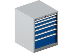4051273652331 - Select Schubladenschrank 27-27 6 Schübe bis 75 kg B 564 x T 572 x H 700 mm enzianblau weißaluminium