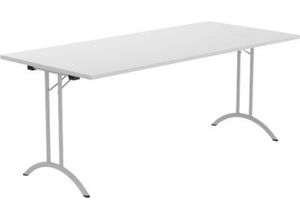 8697837516624 - Select Klapptisch Rechteck Doppel-T-Fußgestell Spezial-Klappbeschlag & Bodenausgleich B 1800 x T 800 x H 720 mm lichtgrau alusilber