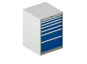 4051273682741 - Select Schubladenschrank WSK 54-36 Stahl 7 Schübe bis 75 kg B 1023 x T 725 x H 1000 mm lichtgrau enzianblau