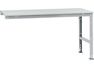 4045916081275 - AU60979006 Arbeits-Anbautisch UNIVERSAL Standard mit Kunststoffplatte BxTxH = 1750 x 1000 x 760-870 mm Alusilber