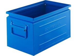 8697837516327 - Select Stapelbox Volumen 134 l 80 kg Faltgriffe L 375 x B 207 x H 201 mm Stahlblech blau RAL 5015