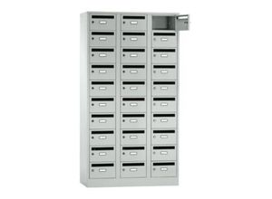 4250618248950 - Postverteilerschrank mit Einwurfschlitz 3 Abteile Sicherheitszylinderschloss lichtgrau