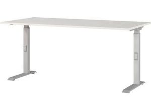 4005949791596 - Schreibtisch DOWNEY 7911-583 manuell höhenverstellbar 68-91cm (H) 160x80cm (BxT) rechteckig lichtgrau   silber 400594979159