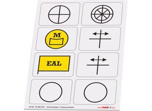 4260291141271 - Taktische Zeichen Taktifol Einrichtungen-Leitung rechteckig selbsthaftend beschriftbar trocken abwischbar L 46 x B 32 mm mehrfarbig 8 Zeichen
