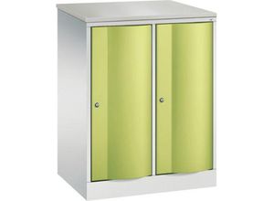 4064615384753 - Garderobenschrank Resisto 2 Abteile 2 Fächer B 772 x T 540 x H 1077 mm Lichtgrau Clowngrün