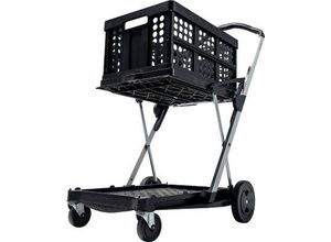4260384780066 - Klappmobil CLAX® 2 Etagen Tragkraft bis 60 kg Lenk- & Bockrollen inkl 46 l Klappbox Aluminium & Kunststoff schwarz schwarz