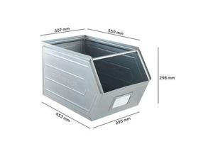 8697837515771 - Select Sichtlagerkasten mit Tragestab L 550 x B 307 x H 298 mm 40 l 150 kg Stahl galvanisch verzinkt