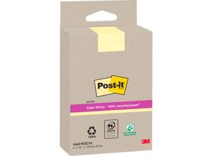 4064035142858 - Post-it® Haftnotizen Super Sticky Recycling Notes 4645-RSSCY4 liniert B 102 x T 152 mm PEFC®-Papier gelb 4 Blöcke 45 Blatt Block