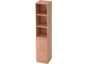4032062024393 - Matrix Melaminharzbeschichtete Spanplatte Schrank 2 Fachböden 406 x 420 x 2004 mm Braun Walnuss