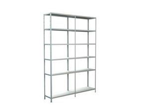 4004514122452 - Steckregal Stecksystem Grund- und Anbauregal Regale Metall weiß 2300x1600x350 mm 12 Böden Gr B H T 160 cm x 230 cm x 35 cm weiß Werkstatt-Regale