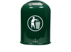 4040136703457 - Abfallbehälter oval 45 Liter mit selbstschließender Edelstahlklappe grün