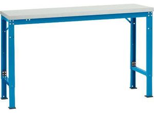 4045916139891 - AU70575012 Arbeits-Grundtisch UNIVERSAL Spezial mit Kunststoffplatte BxTxH = 1500x800x722-1022 mm Licht-Blau (RAL 5012)