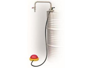 4250101115066 - Fasspumpe 20 l min Eintauchtiefe 950 mm Fußbetrieb mit Auslaufbogen für hochreine Flüssigkeiten Lösemittel