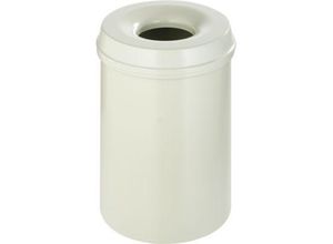 8713631001859 - Abfallsammler für den Innenbereich Volumen 30 l selbstlöschender Deckel Ø 335 x H 470 mm Stahl pulverbeschichtet weiß weiß